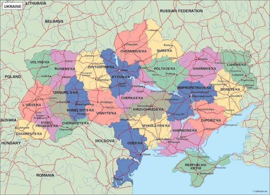 ukraine political digital map | Digital Maps. Netmaps UK Vector Eps ...