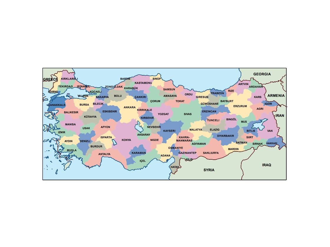turkey presentation map | Digital Maps. Netmaps UK Vector Eps & Wall Maps