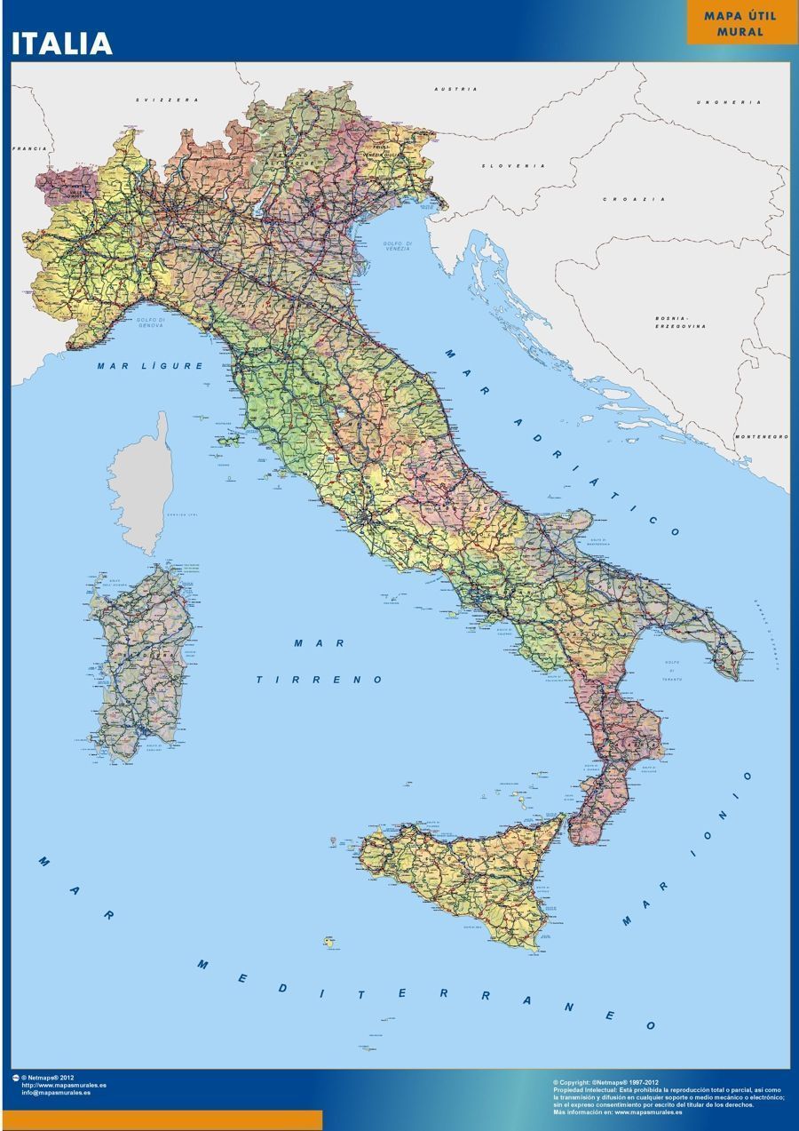 magnetic map italy | Digital Maps. Netmaps UK Vector Eps & Wall Maps