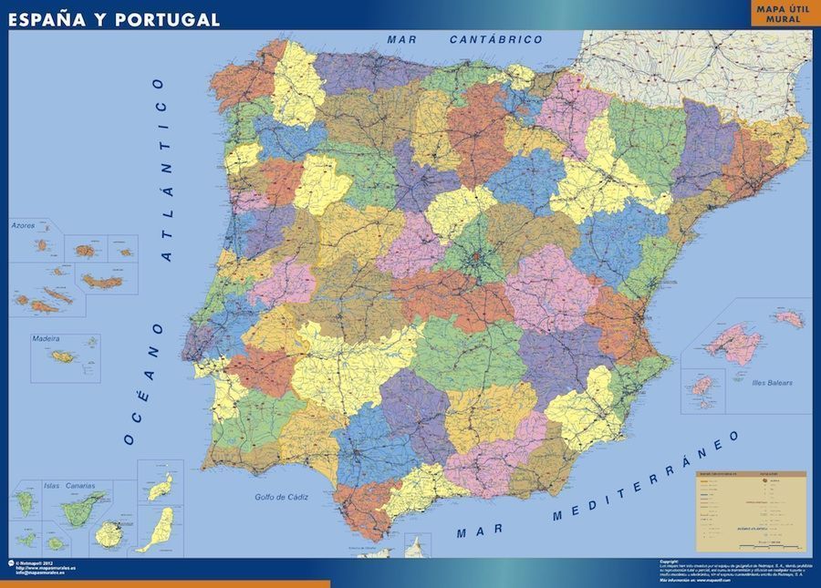 magnetic map spain | Digital Maps. ©Netmaps UK.