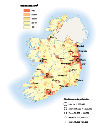 Ireland Population map | Digital Maps. Netmaps UK Vector Eps & Wall Maps